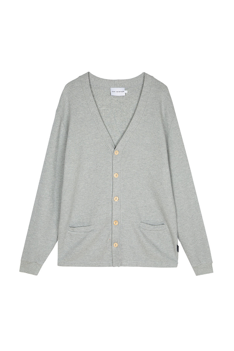 LIGHT GREY CARDIGAN WAFFLE – SAM NEWMAN CLOTHING